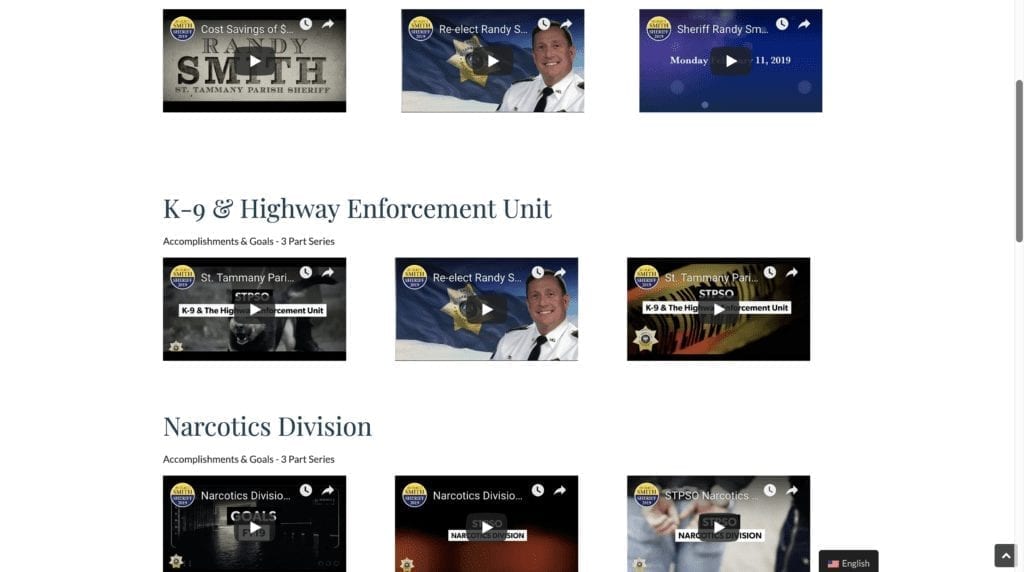 Sheriff Randy Smith's Video Gallery